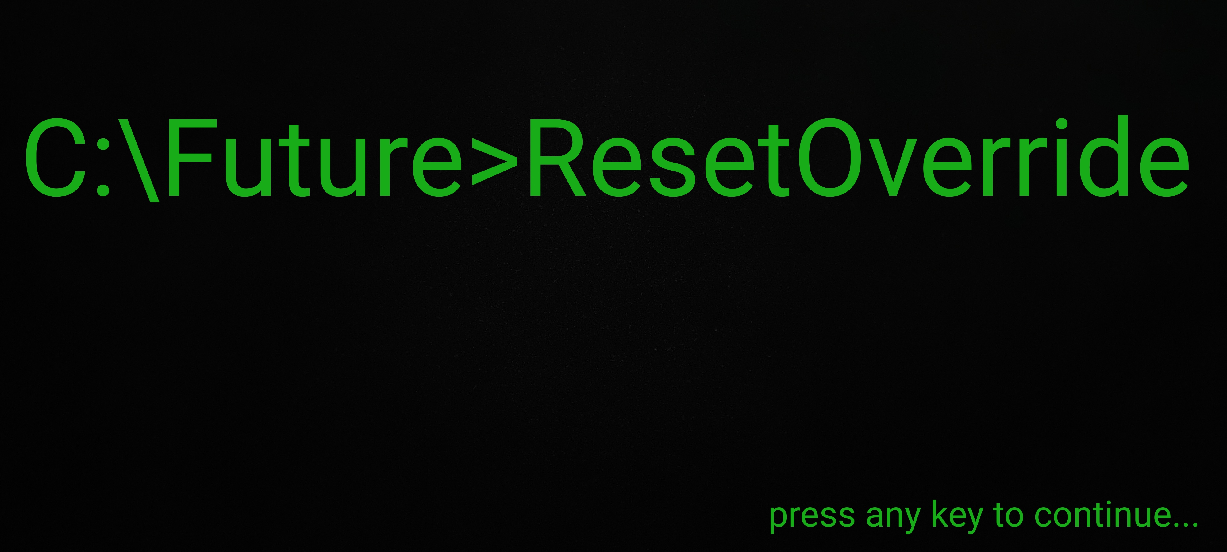 Reset Override | MKW Publishing